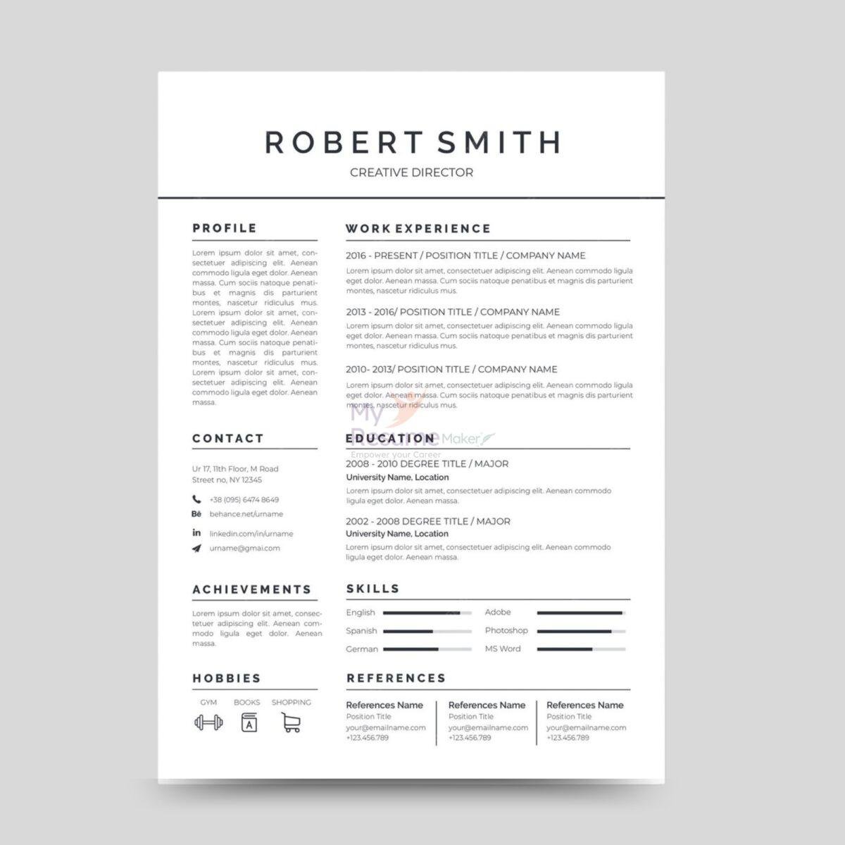 Sample Resumes - My Resume Maker